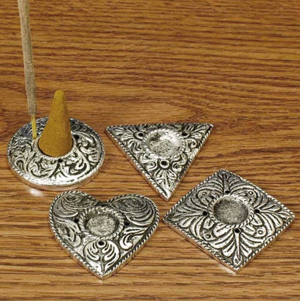 Small Metal Incense Cone Incense Stick Burner Plate - Assorted Shapes ...